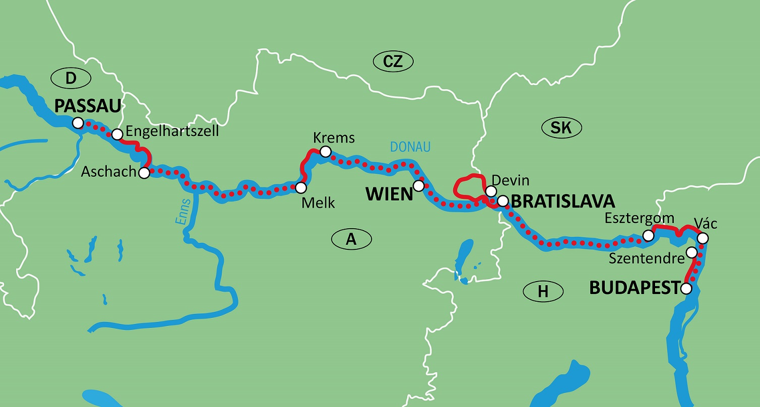 Donau Rad+Schiff zwischen Passau und Budapest | radreisen.at