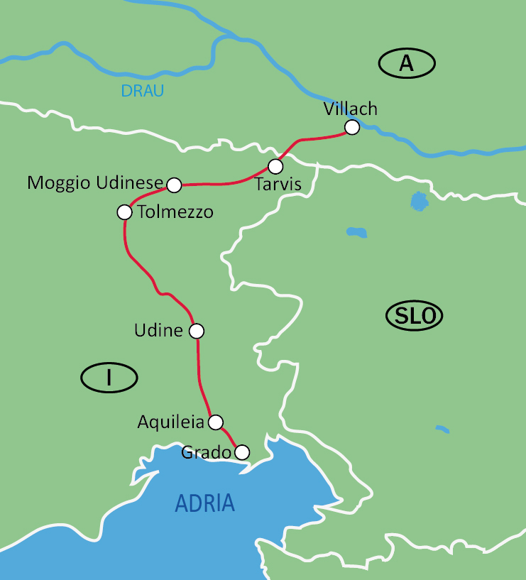 Alpe Adria Radweg Villach-Grado | radreisen.at